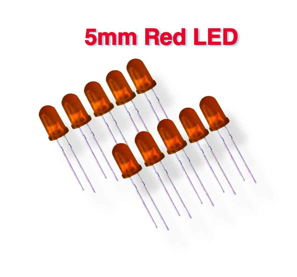 RED LED Light 5mm Round DIP - 20PCs